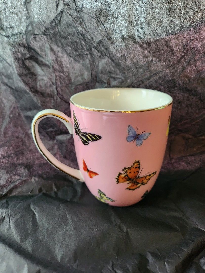 Morgan & Finch Pink Butterfly Mug on Carousell