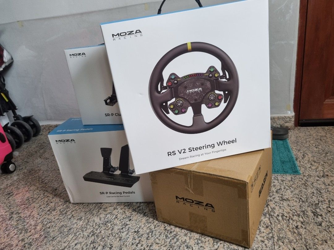 Moza R9 v2 RS v2 DD direct drive wheel w/o SRP load cell pedals racing ...