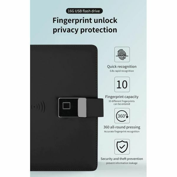 Nicard Wireless Charging and Fingerprint Business A5 Notebook/Diary ...
