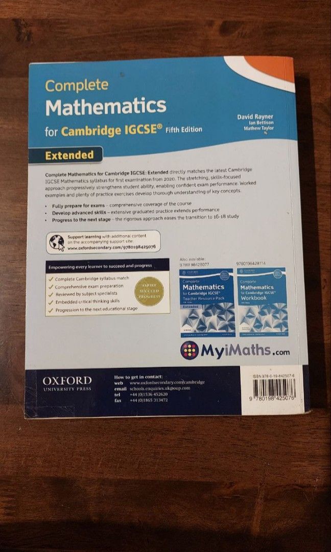 Oxford University Press Complete Mathematics for Cambridge IGCSE fifth edition Extended, Hobbies ...