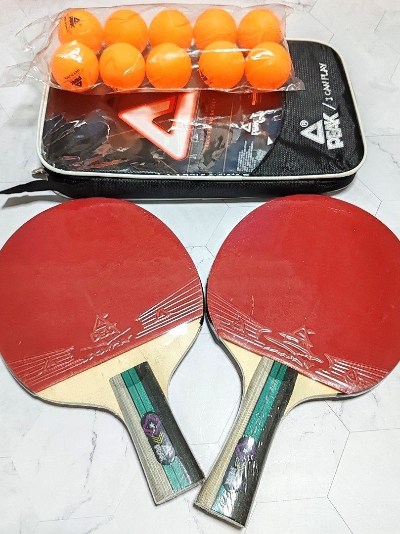 PEAK Table Tennis Bat Rackets Ping Pong Ball Racket Ball Set Table ...