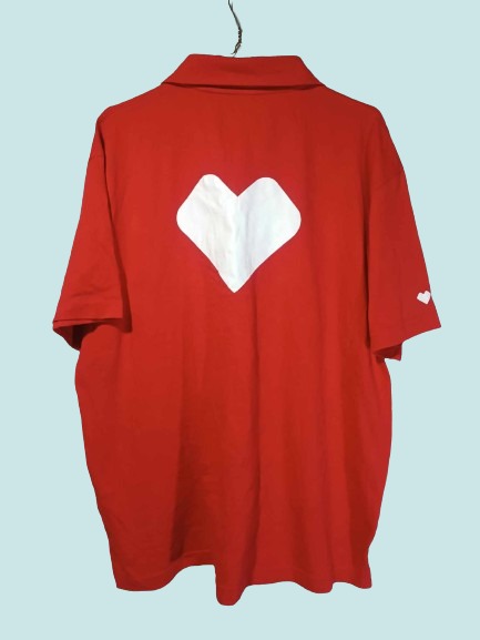 POLO SHIRT for men Bright rend with heart logo standard fit., Men's ...