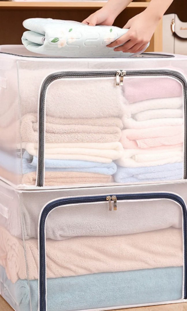 [LAST PC] PVC storage bag box with two zip top open side open ...