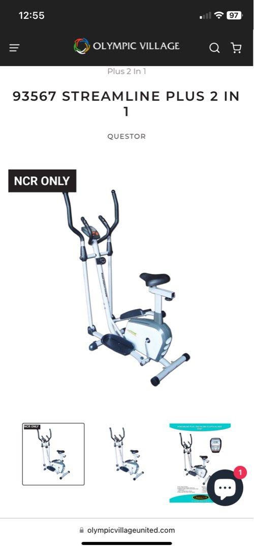 Questor (Streamline Plus, 2 in 1 Elliptical Bike), Sports Equipment ...