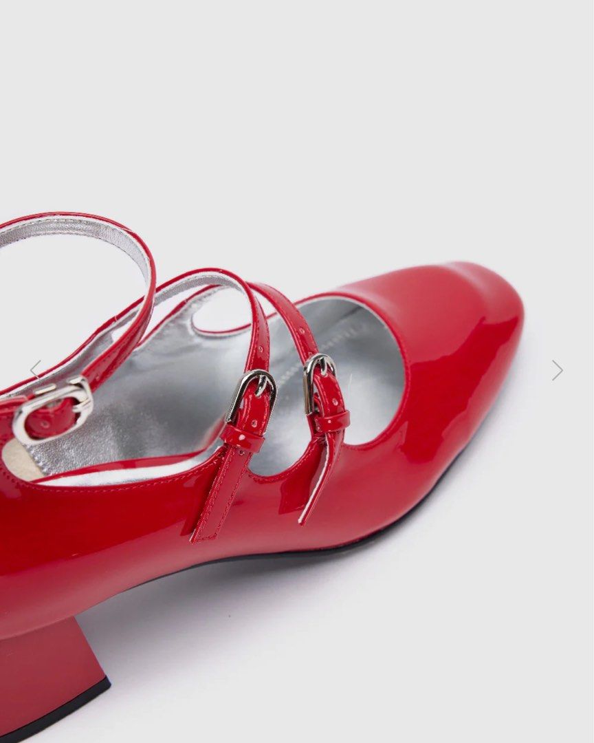 Red Mary Janes, Women's Fashion, Footwear, Heels on Carousell