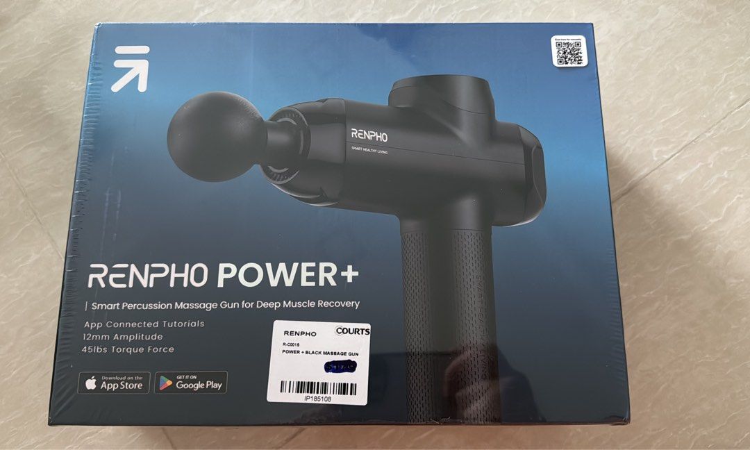 RENPHO R-C001S POWER + BLACK MASSAGE GUN, Health & Nutrition, Massage ...