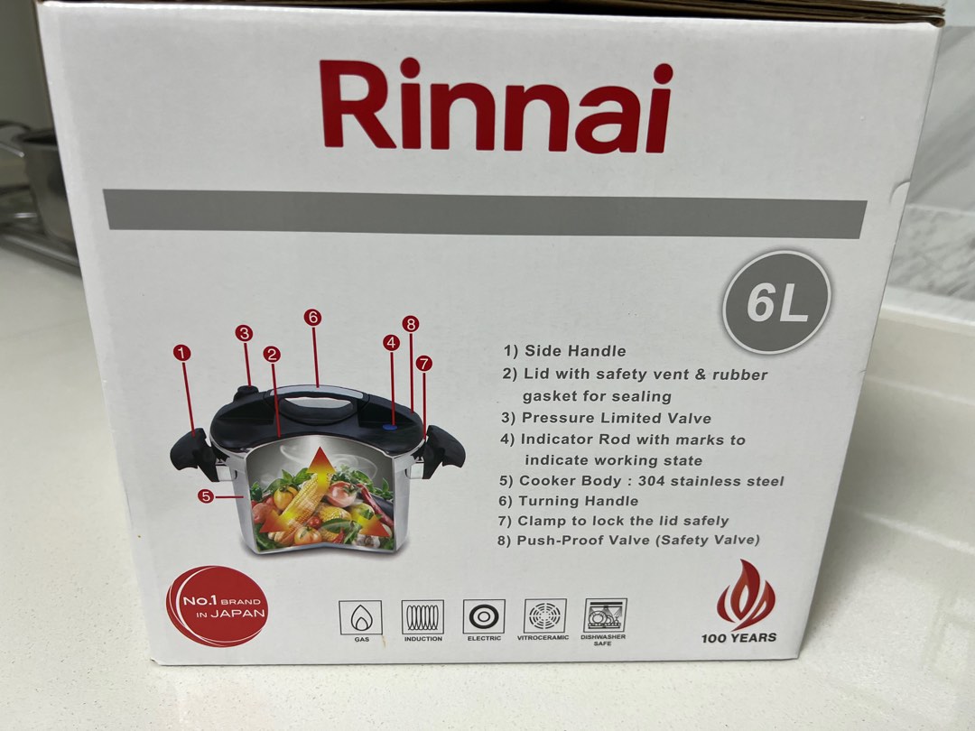 Rinnai stainless steel pressure cooker, TV & Home Appliances, Kitchen ... Rinnai stainless steel pressure cooker, TV & Home Appliances, Kitchen ...