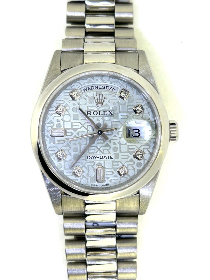 Rolex Day-Date 18206 Platinum Ice Blue 36mm (Rolex warranty till 2024 ...