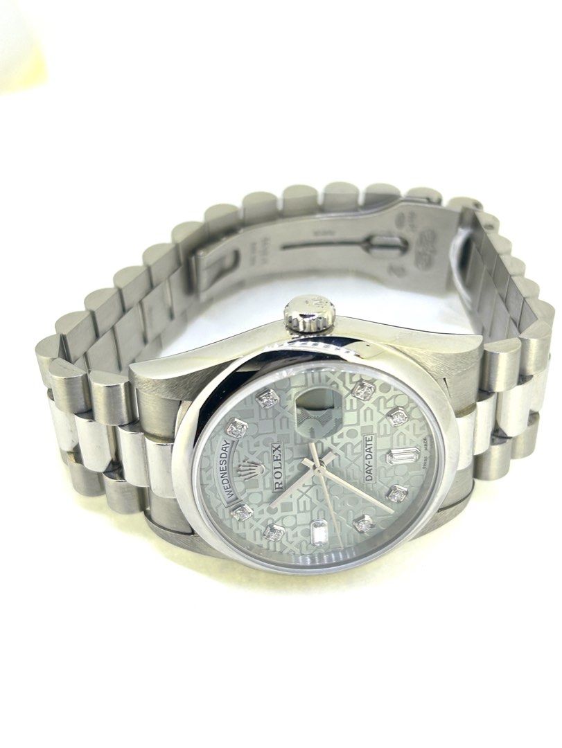 Rolex Day-Date 18206 Platinum Ice Blue 36mm (Rolex warranty till 2024 ...