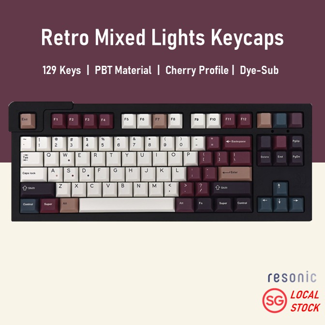 [SG] GMK Retro Mixed Lights Keycaps | Dye-Sub PBT | Cherry Profile ...