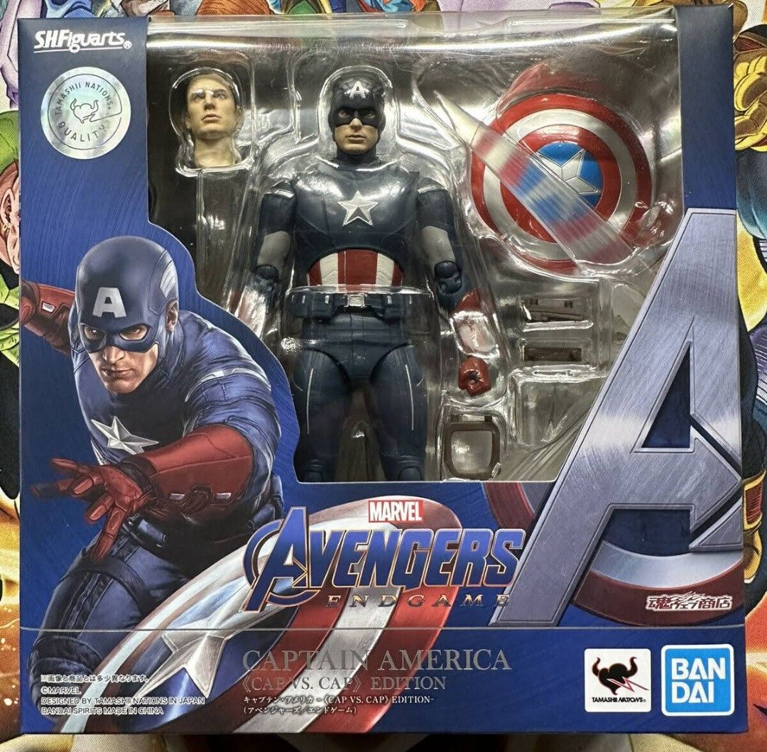 S.H.Figuarts SHF Captain America Cap Vs Cap Marvel Avengers Endgame End ...