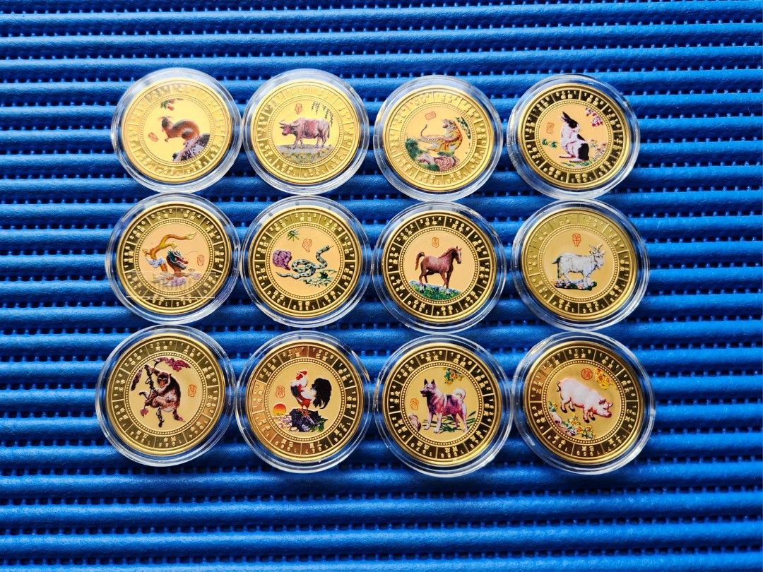 Singapore Mint Chinese 12 Zodiac Gold Plated Medallion with ...