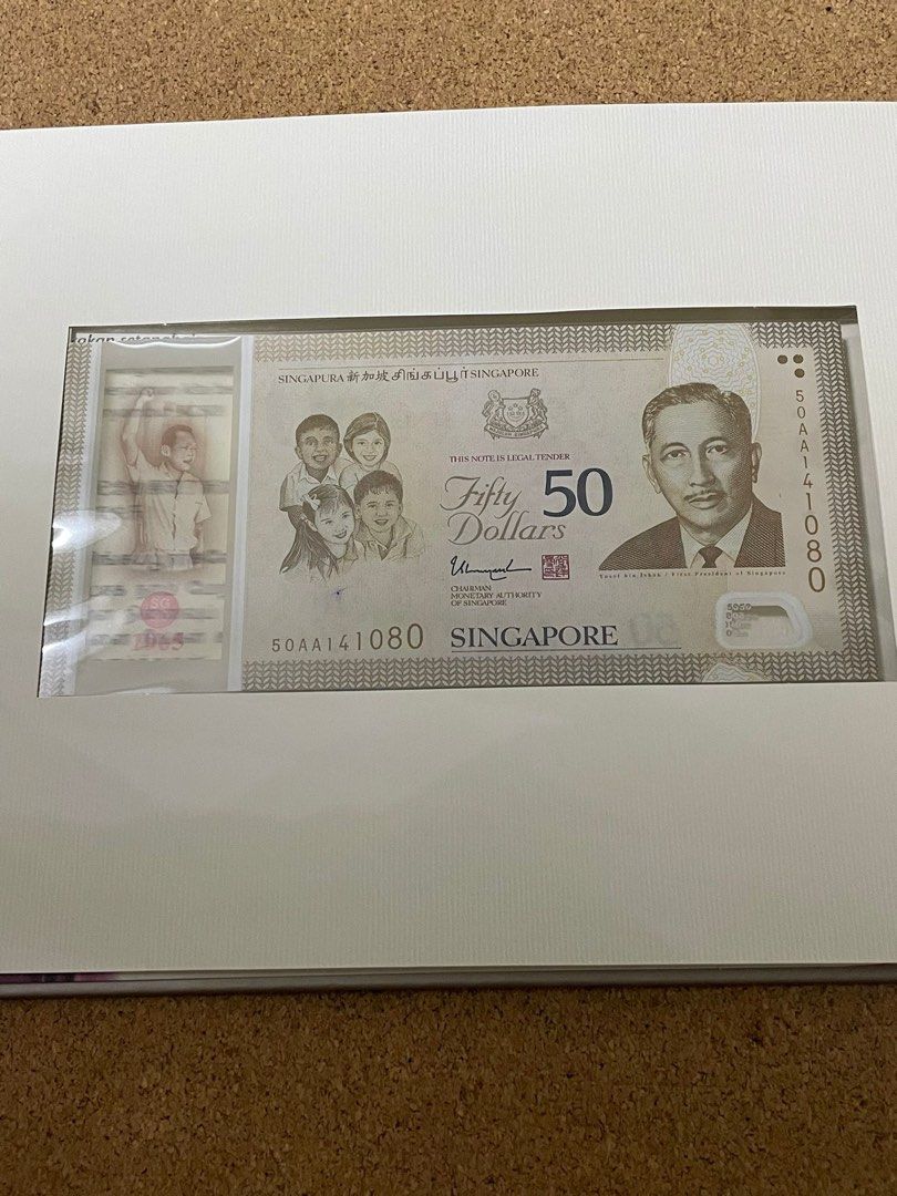 Singapore SG50 Commemorative $10 & $50 Polymer Note Set, Hobbies & Toys ...