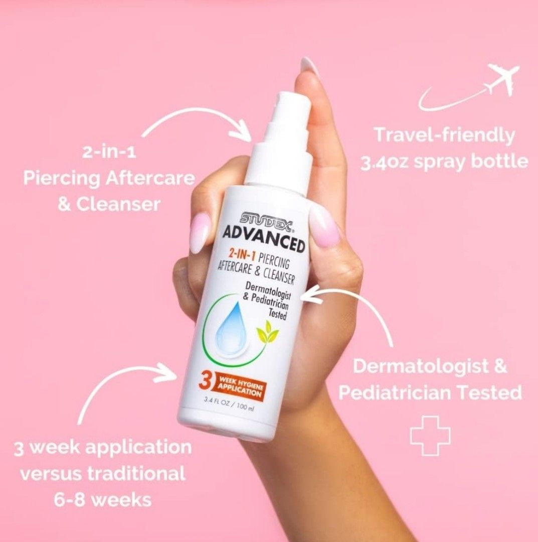 Studex Advanced 2-in-1 Piercing Aftercare Spray., Beauty & Personal ...