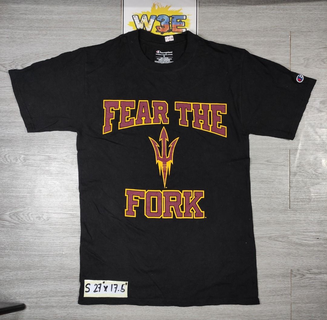 SUN DEVILS FEAR THE FORK SMALL BLACK - CHAMPION, Men's Fashion, Tops ...