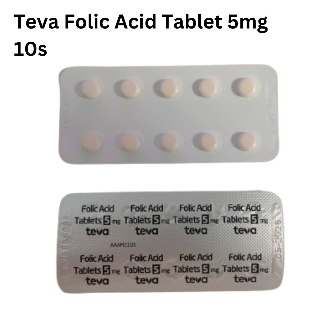 Teva Folic Acid 5mg Tablets 10s Folate Vitamin Supplement for Pregnancy ...