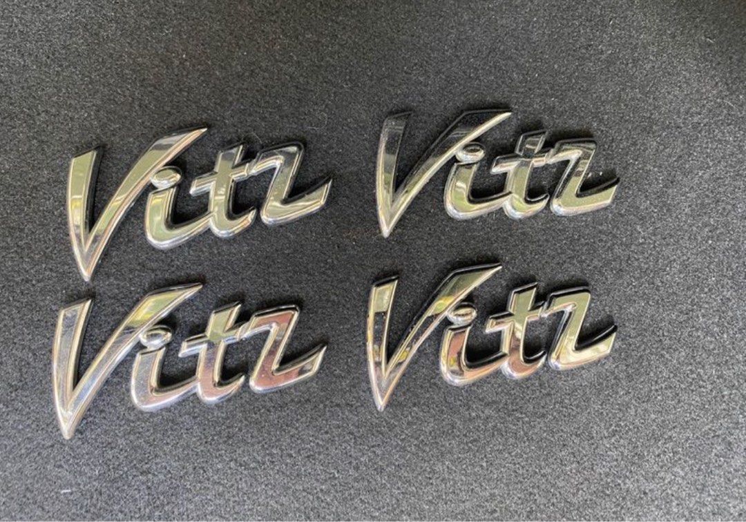 Toyota Vitz Emblem (Surplus), Car Parts & Accessories, Emblem, Sticker ...