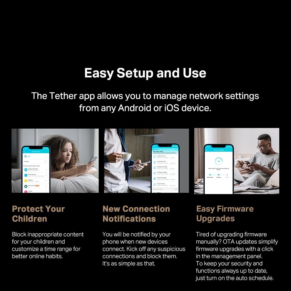 TP-Link Archer BE550 WiFi 7 BE9300 Tri-Band 5x 2.5G Ports Router with ...