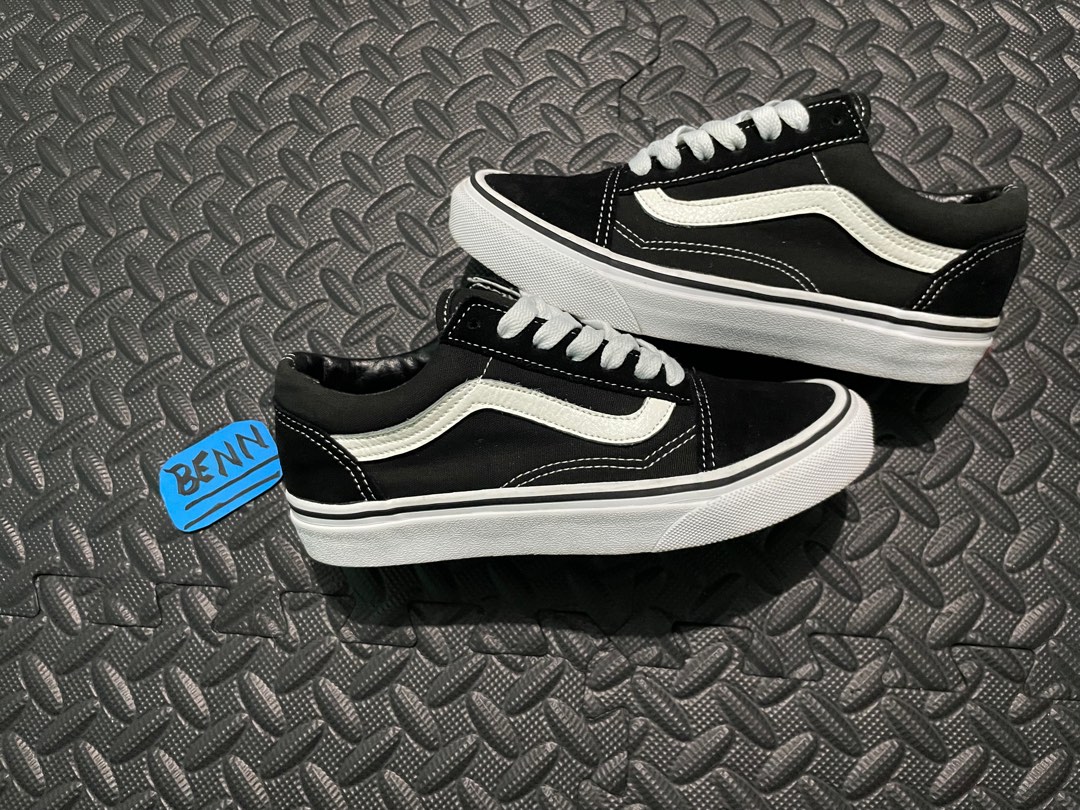 Vans OS classic black white, Women's Fashion, Footwear, Sneakers on ...