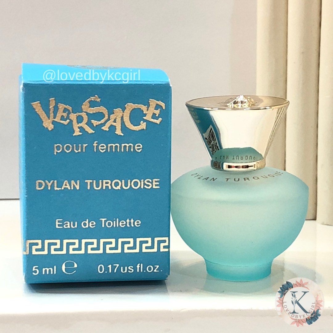 Versace Dylan Turquoise Mini perfume w box, Beauty & Personal Care ...