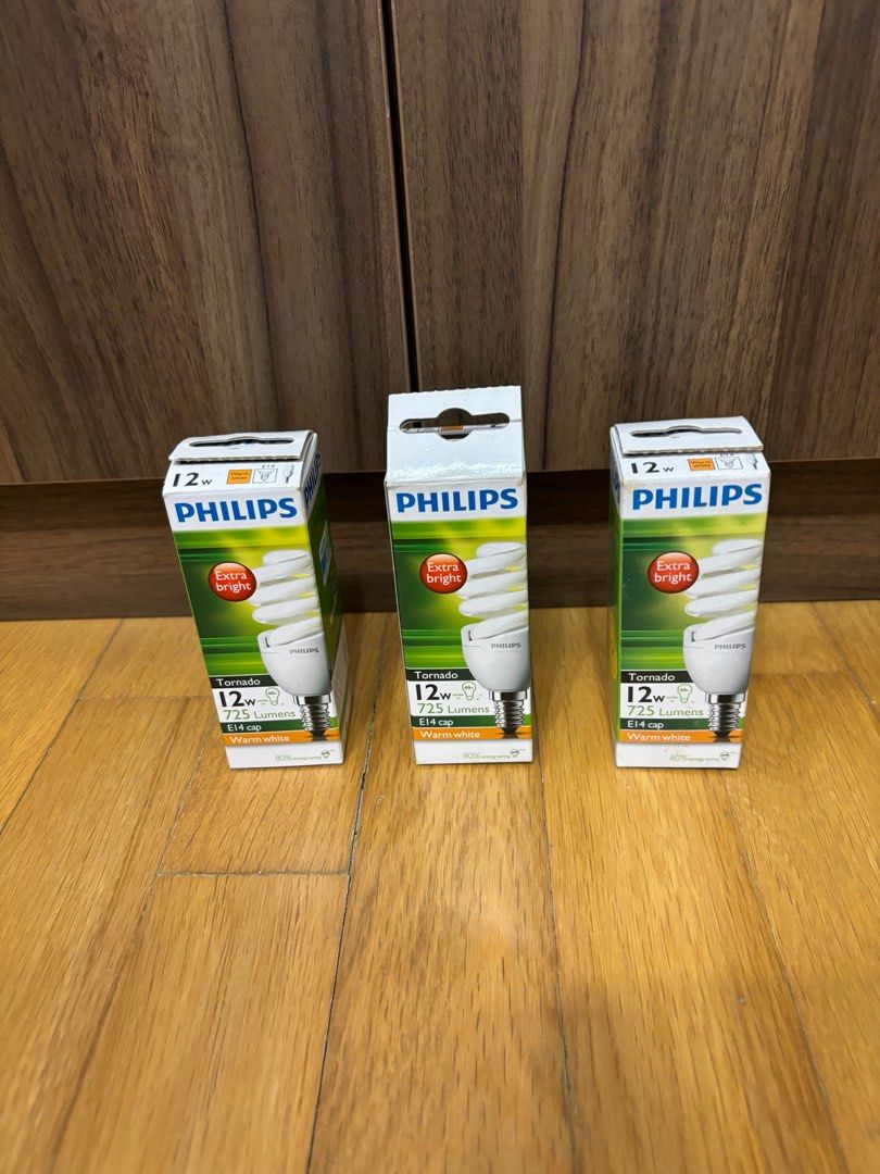Warm white E14 cap 12W Flourecent Swirl Light Bulb, Furniture & Home ...