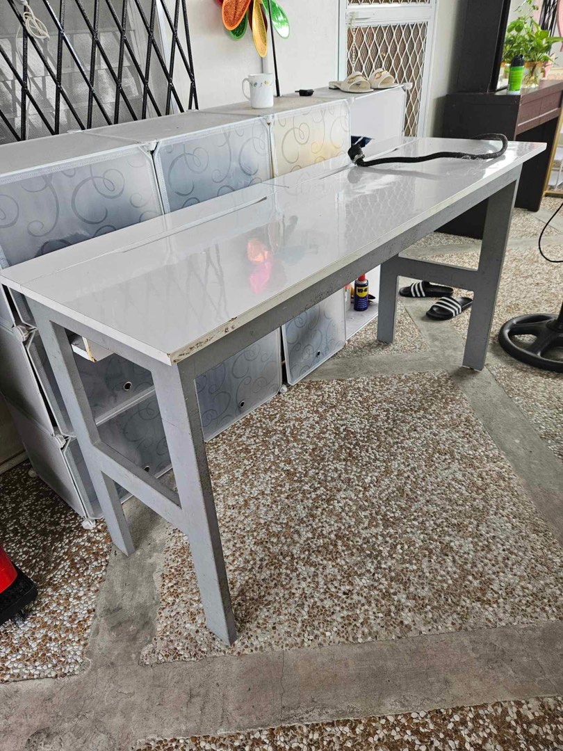 Worktable with wiring for power outlet, Furniture & Home Living, Office ...