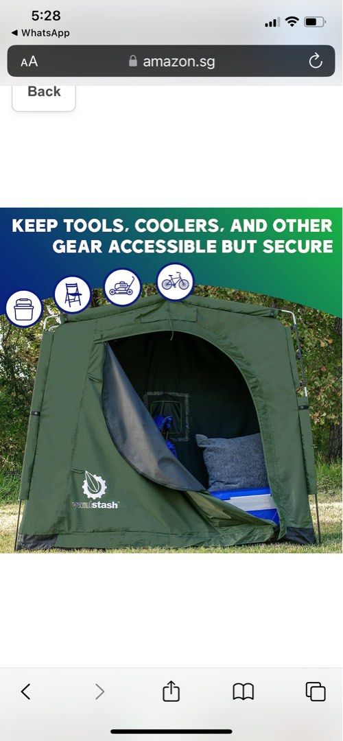 Yardstash outdoor tent, Sports Equipment, Bicycles & Parts, Parts ...