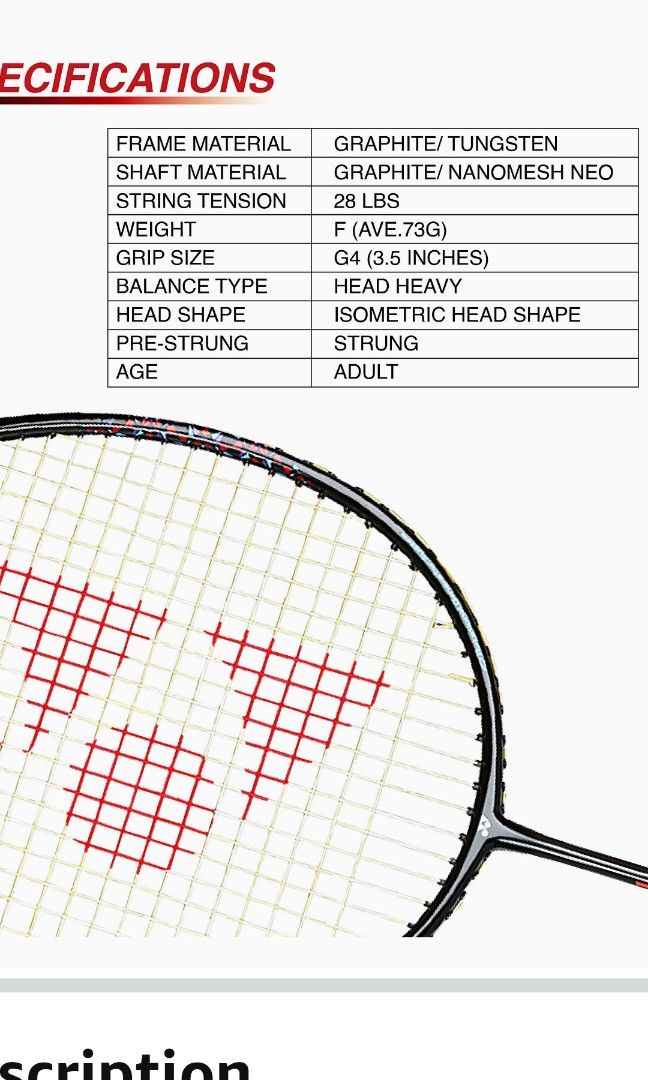 Yonex Smash racket, Sports Equipment, Sports & Games, Racket & Ball ...