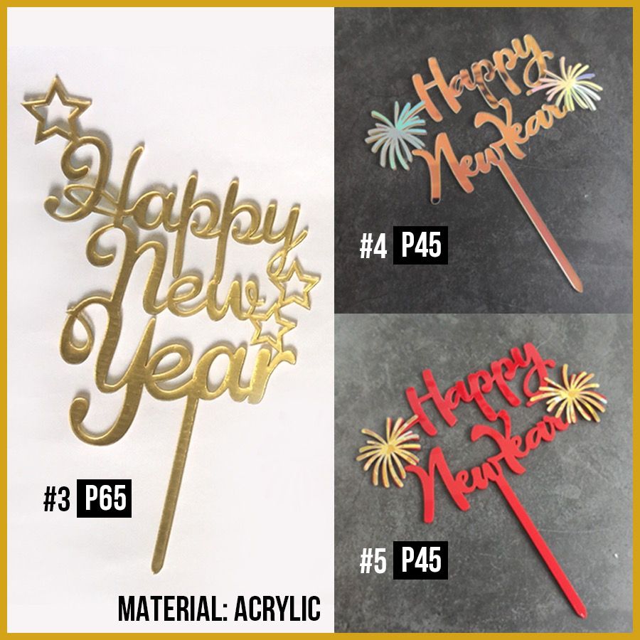 2024 HAPPY NEW YEAR CAKE TOPPERS, Hobbies & Toys, Stationary & Craft ...