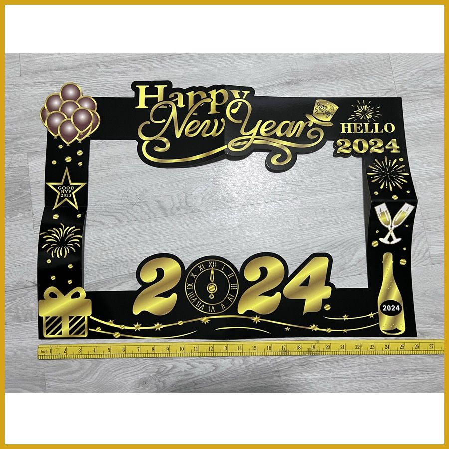 2024 HAPPY NEW YEAR SELFIE PHOTO BOOTH FRAME, Hobbies & Toys ...