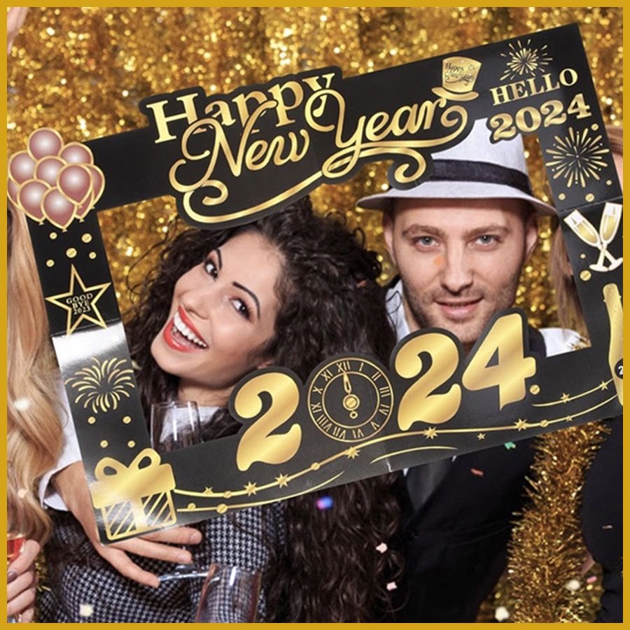 2024 HAPPY NEW YEAR SELFIE PHOTO BOOTH FRAME, Hobbies & Toys ...