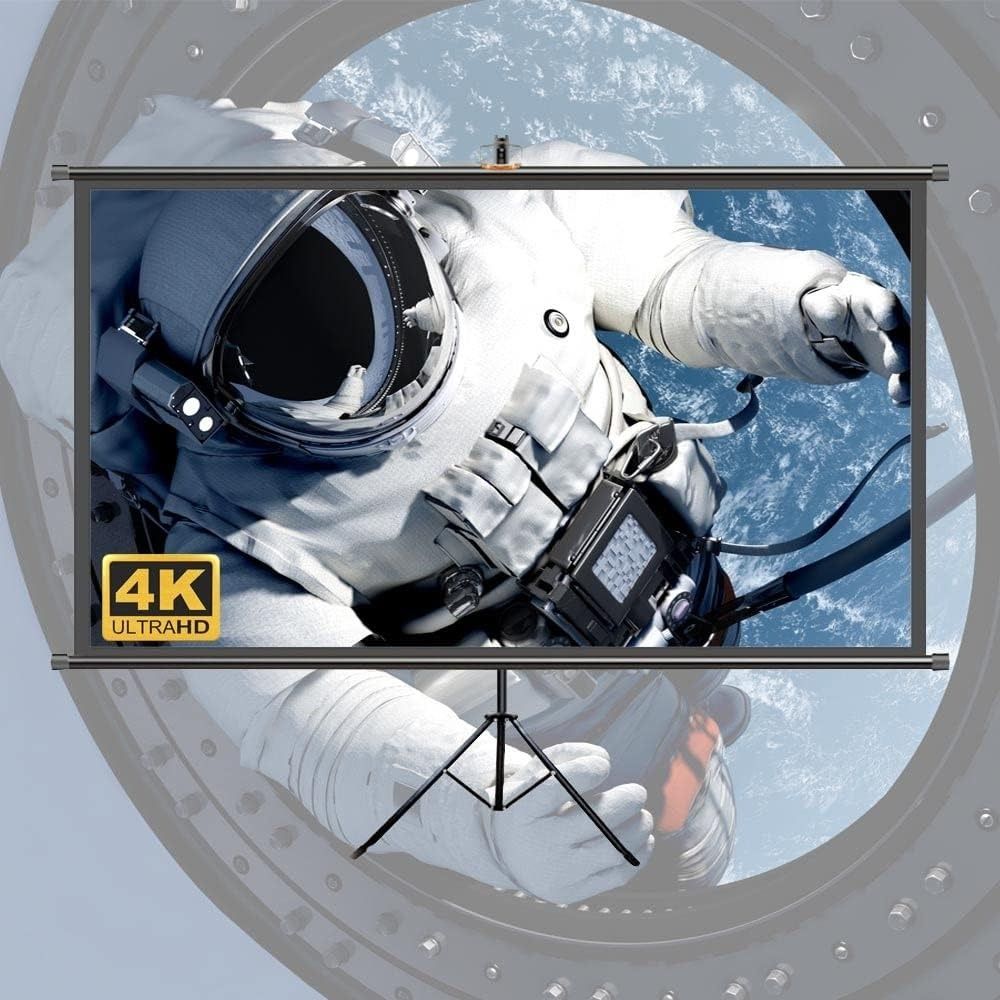 4K 3D 2 in 1 100 Inch 16:9 Projector Screen with Stand, Wall Mountable ...