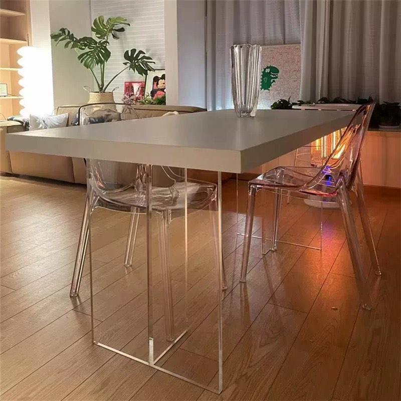 (FREE DELIVERY) Acrylic Stand Dining Table Study Table, Furniture ...