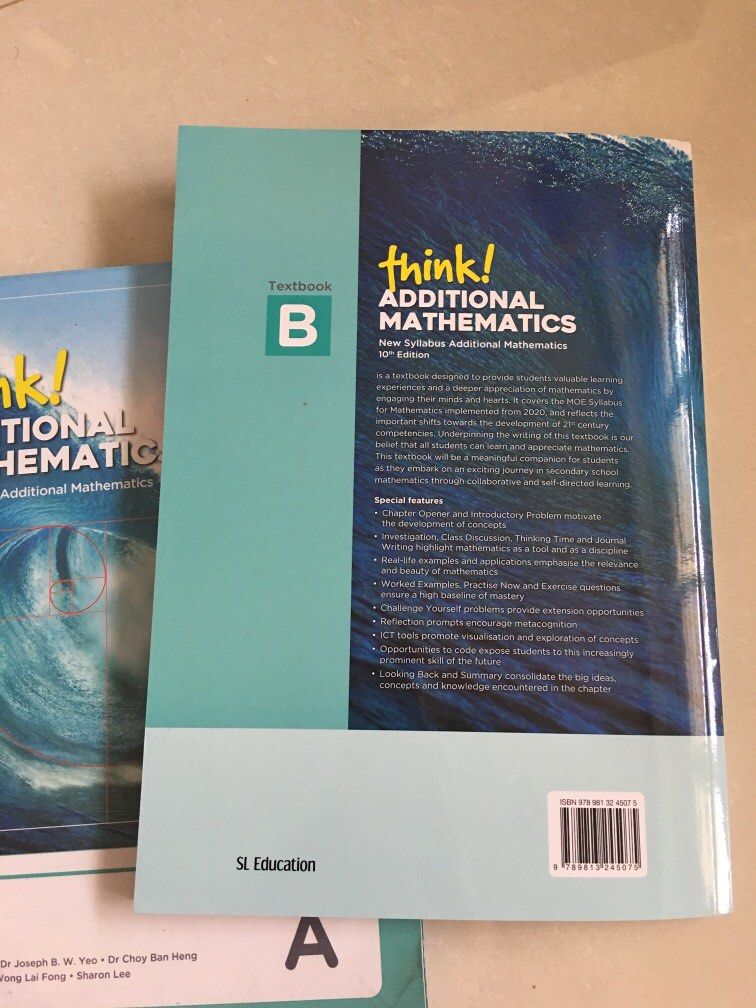 Amath Textbook / think!Additional Mathematics textbook A & B, Hobbies ...