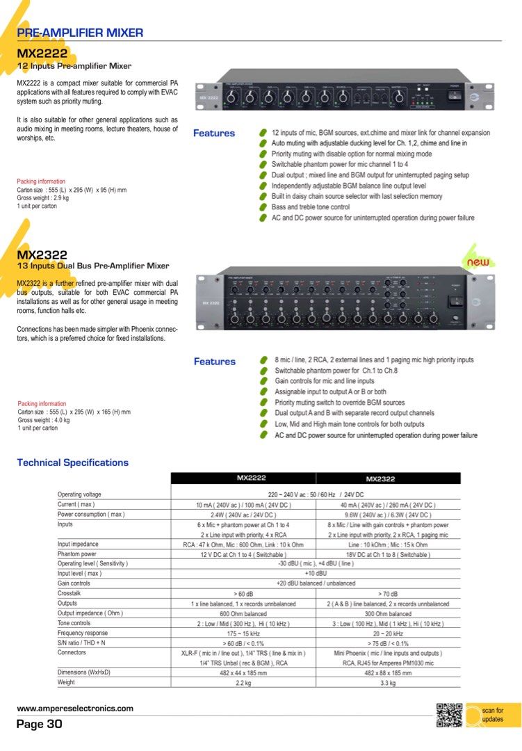 Amperes - MX2222 Pre Amplifier Mixer, Audio, Soundbars, Speakers ...