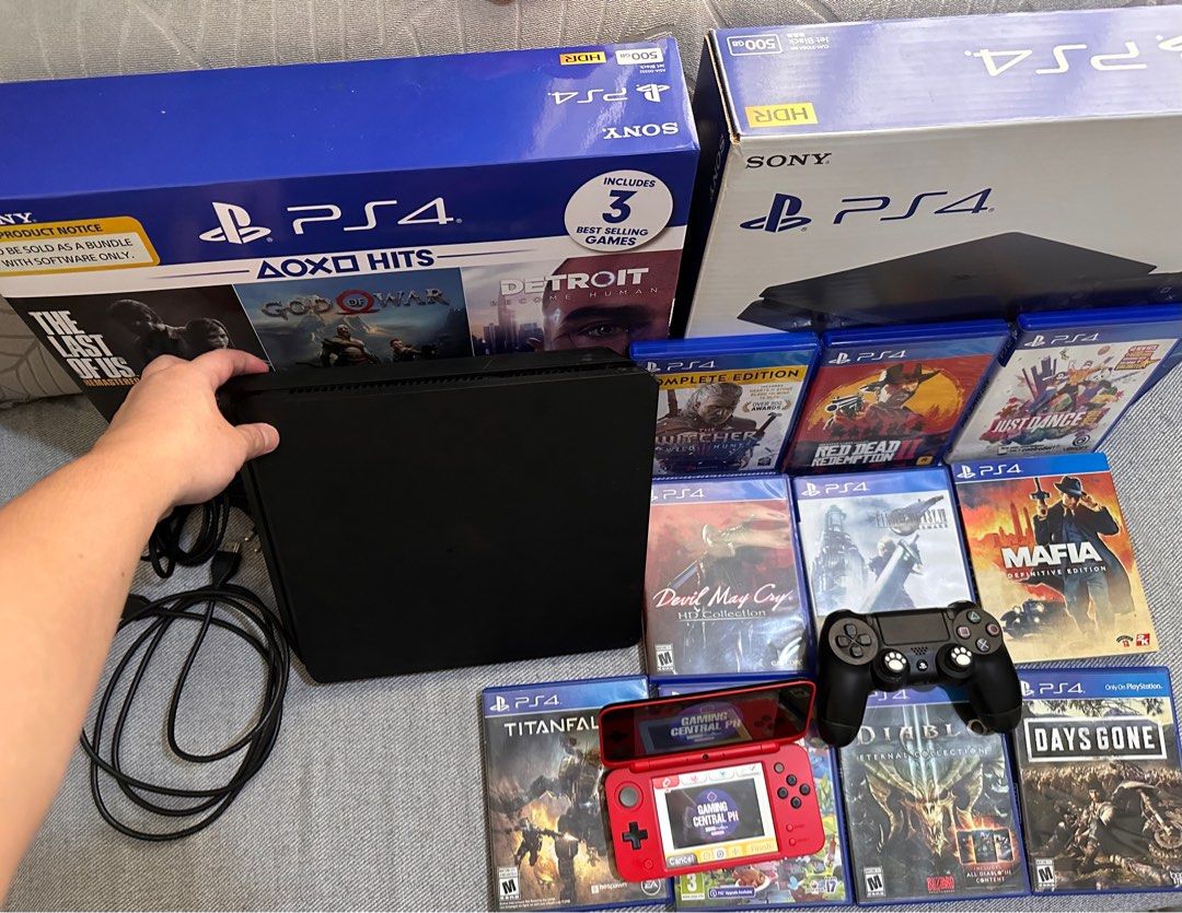 BUNDLE: PS4 Slim 500gb with physical games, Video Gaming, Video Game ...