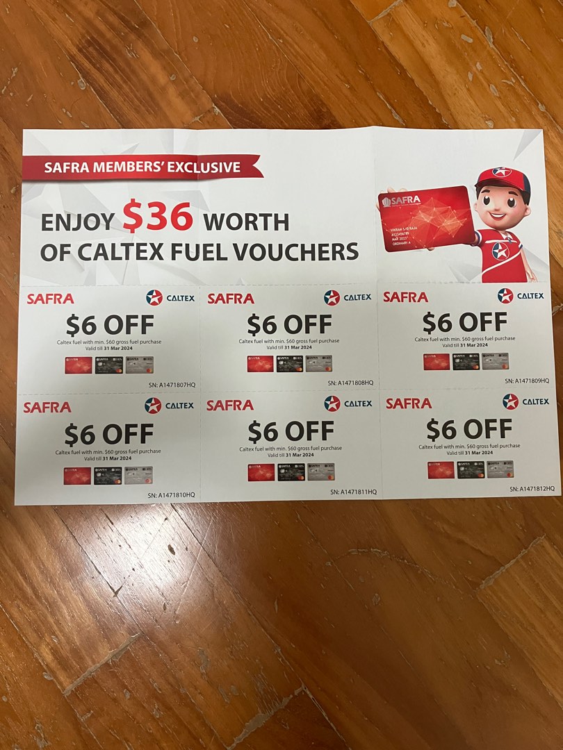 Caltex fuel vouchers, Tickets & Vouchers, Vouchers on Carousell