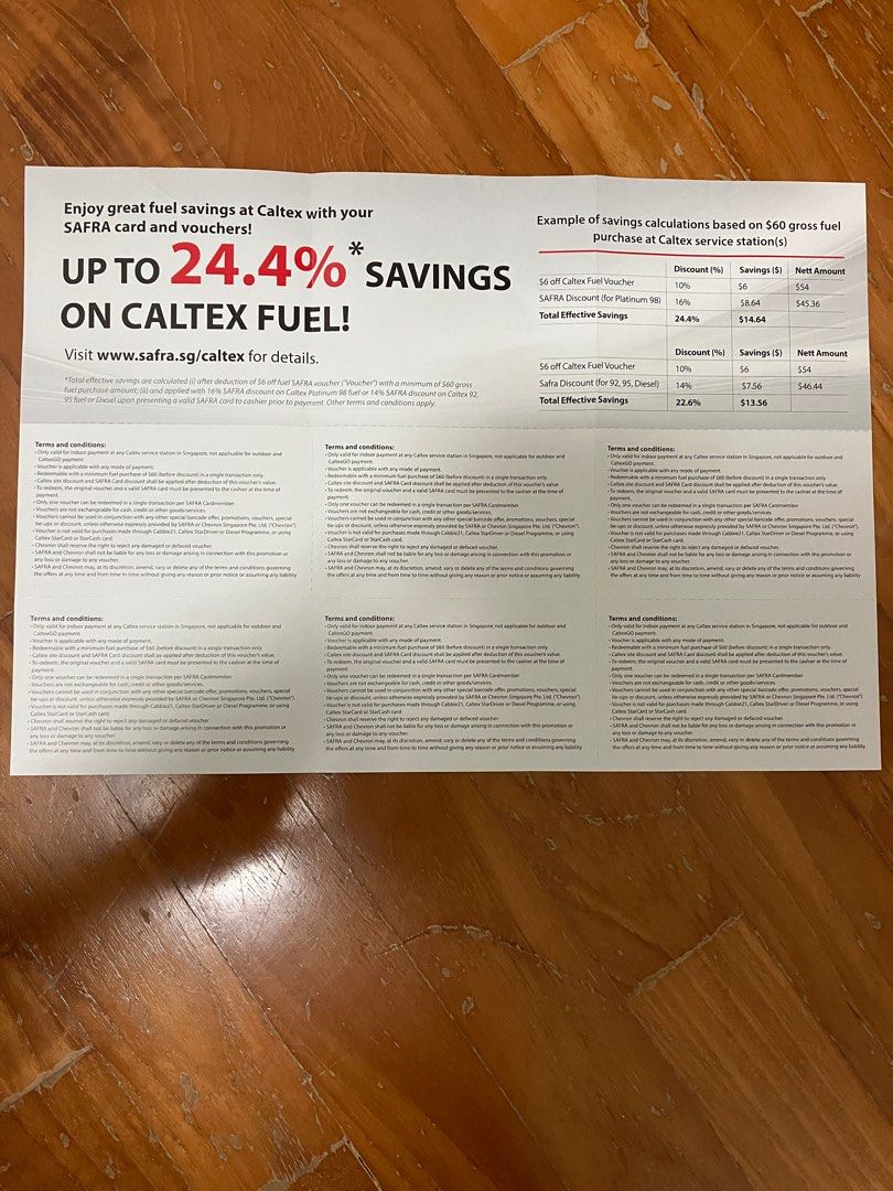 Caltex fuel vouchers, Tickets & Vouchers, Vouchers on Carousell