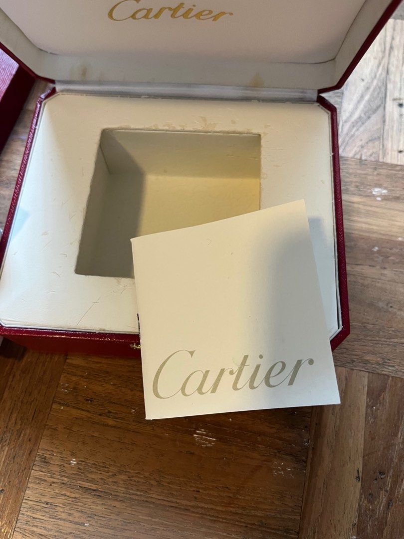 Cartier Tank Watch Box Original with CD, Luxury, Watches on Carousell