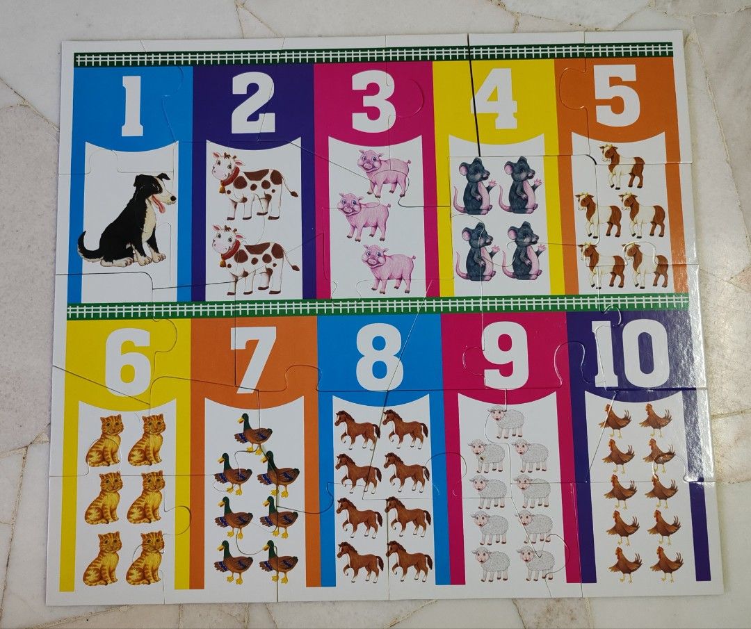 Count The Farm Animals Farm Puzzle (A06), Hobbies & Toys, Toys & Games ...