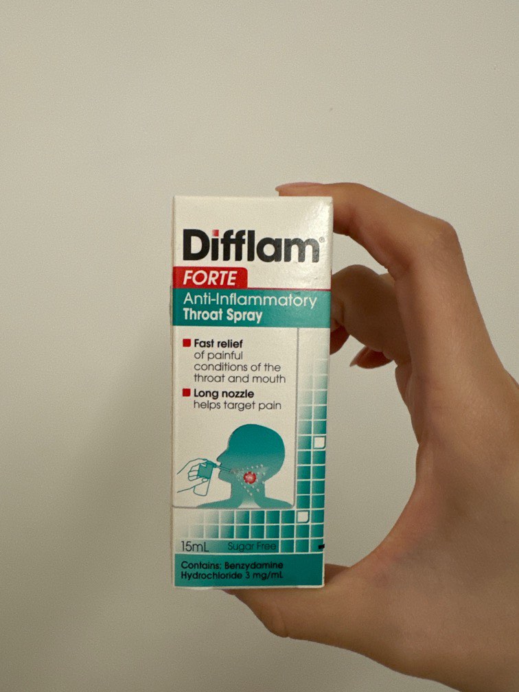 Difflam Forte Anti-Inflammatory Throat Spray, Health & Nutrition ...