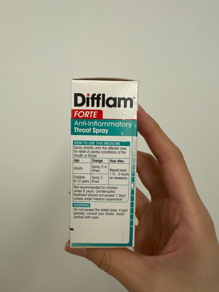 Difflam Forte Anti-Inflammatory Throat Spray, Health & Nutrition ...