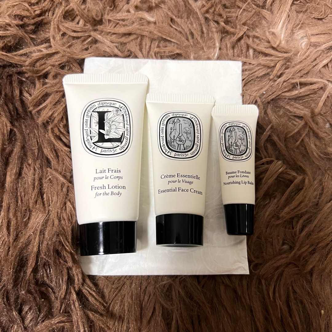 Diptyque Travel Kit (Lotion, Face Cream, Lip Balm), Beauty & Personal ...
