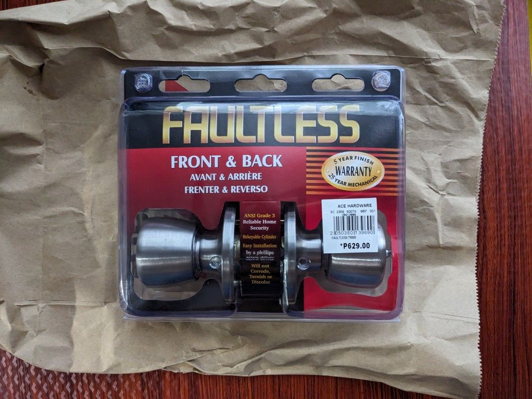 FAULTLESS doorknob, Furniture & Home Living, Home Improvement ...
