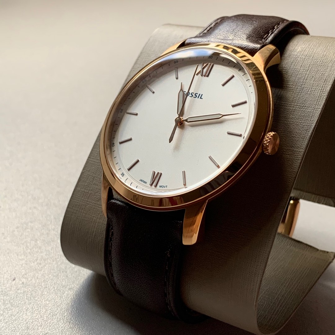 Fossil The Minimalist Three-Hand Java Leather Watch, Luxury, Watches on ...