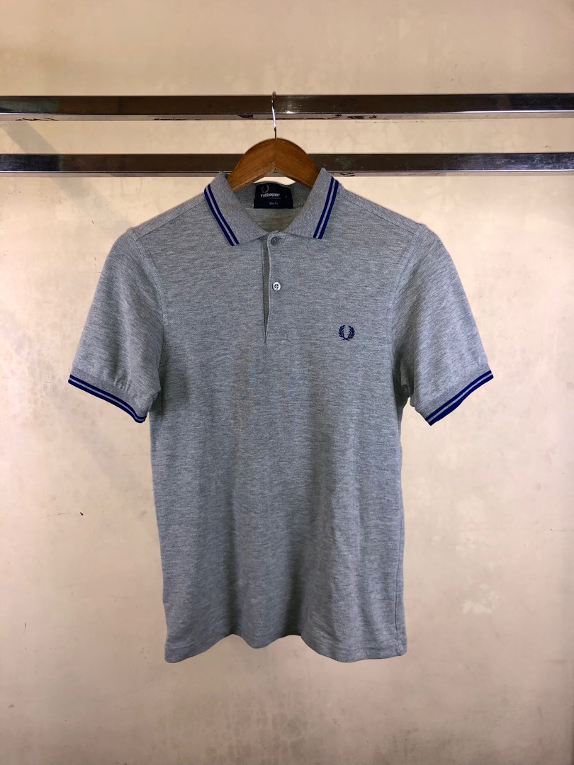 Fred Perry Grey Polo Shirt, Men's Fashion, Tops & Sets, Tshirts & Polo ...