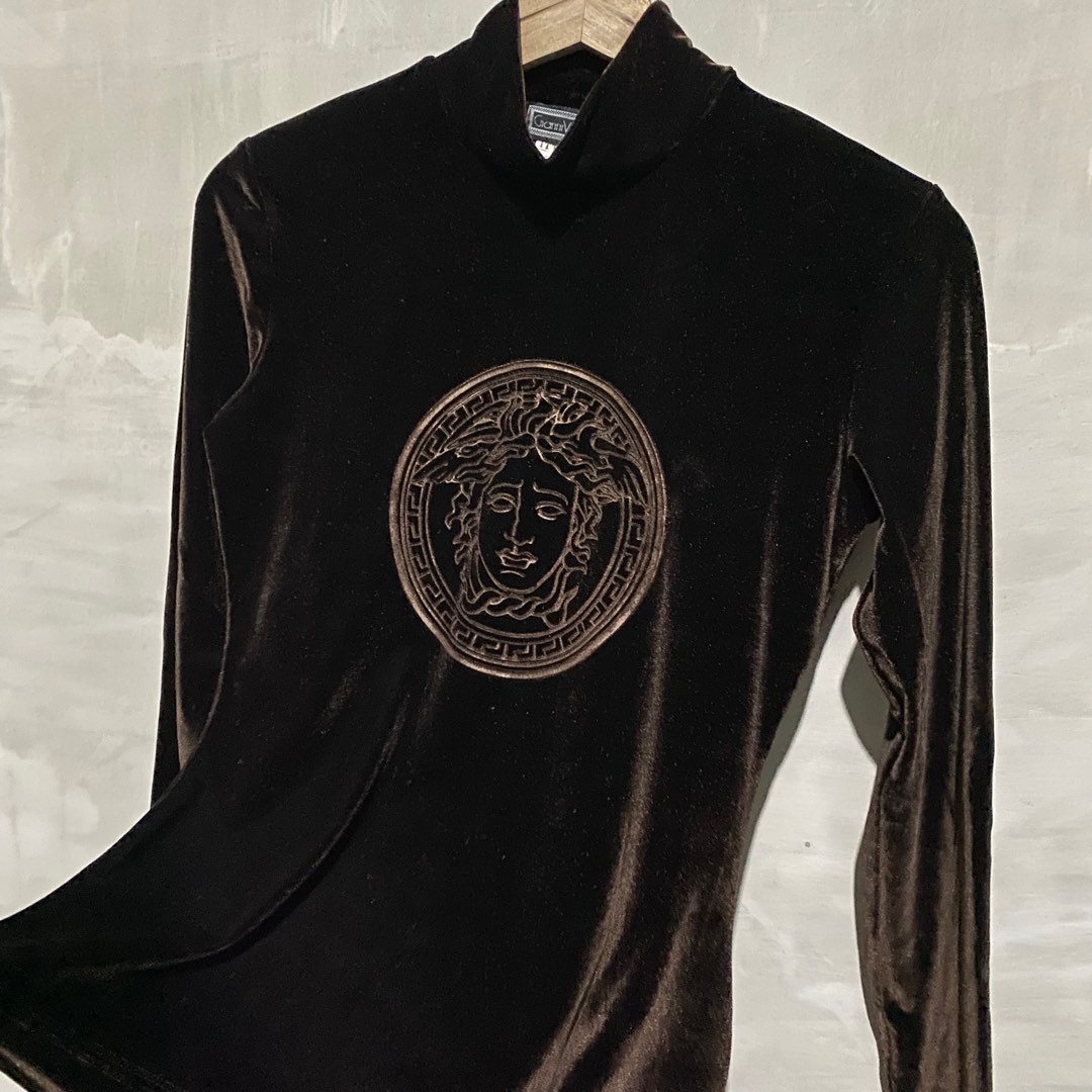 Gianni Versace Velvet Turtle Neck, Women's Fashion, Tops, Blouses on ...