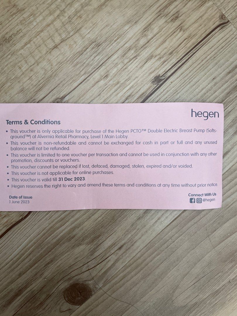 Hegen Voucher $80 valid till end Dec, Tickets & Vouchers, Vouchers on ...