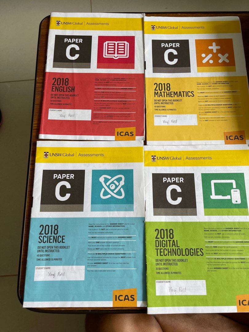 ICAS 2018, Paper C, English, Maths, Science &Digital, Hobbies & Toys ...