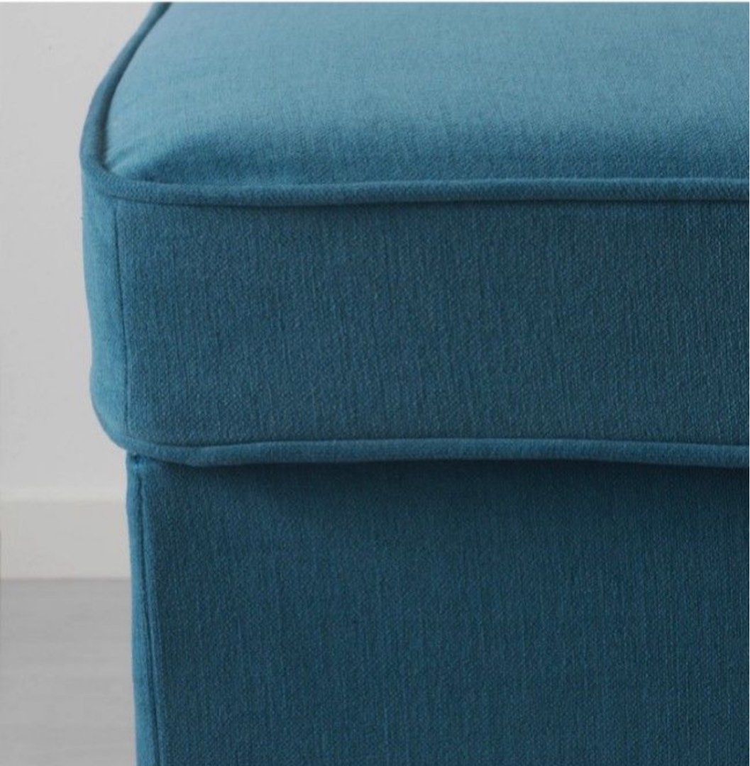 Ikea COVER Stocksund Bench, Ljungen Blue/Nolhaga Dark Grey, Furniture ...
